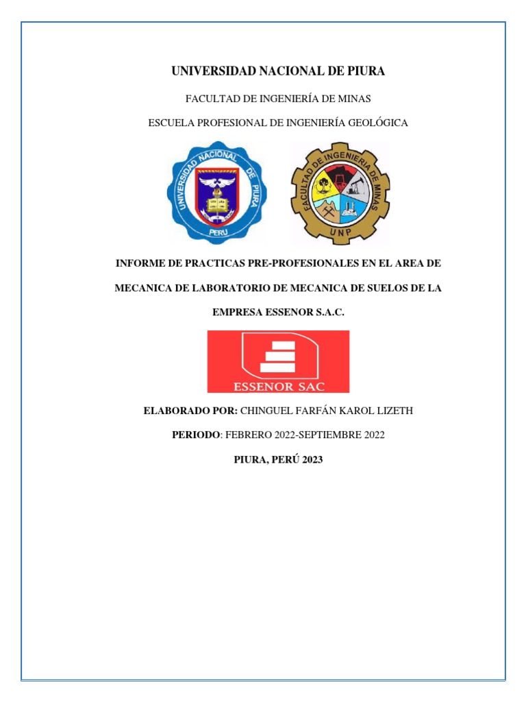 Informe de Practicas Pre-Profesionales | PDF