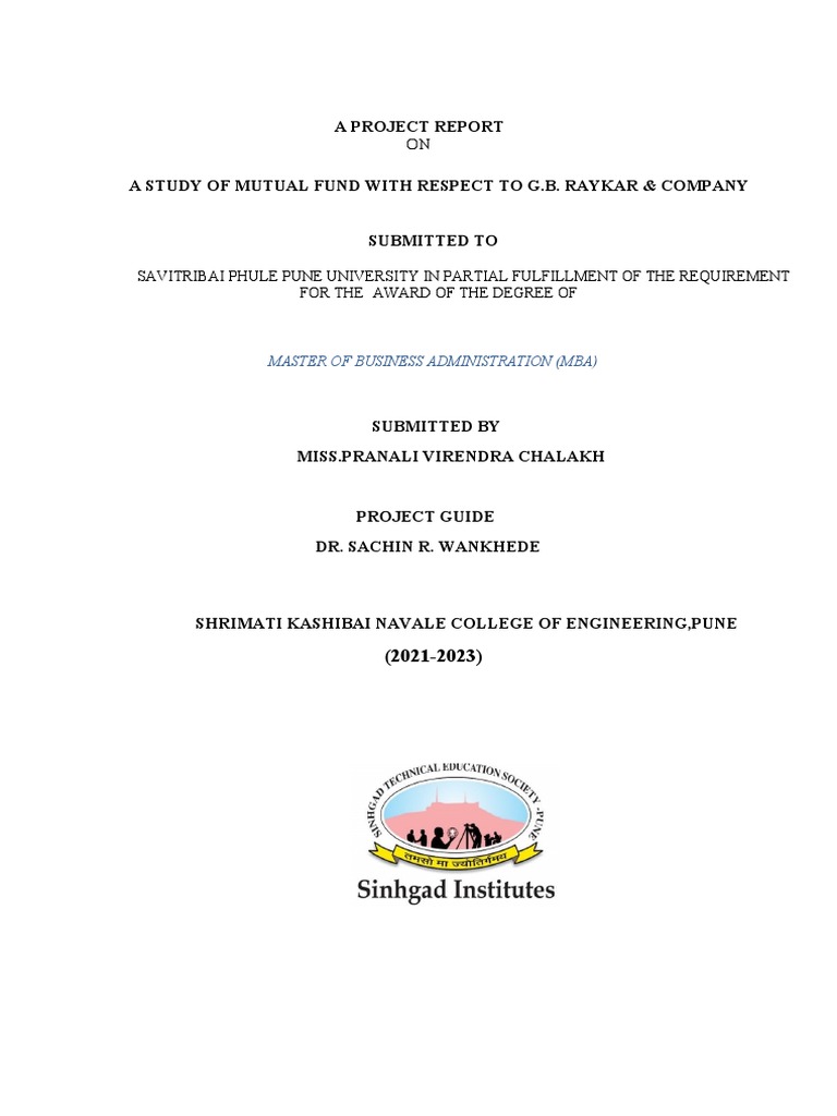 A STUDY OF FINANCIAL PLANNING OF INDIVIDUAL INVESTORS (Final Draft) | PDF | Investment Fund ...