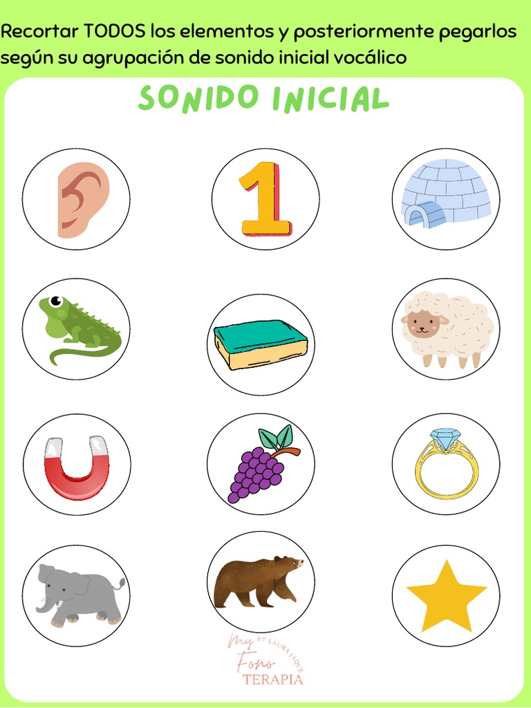 Sonido Inicial Vocálico | PDF | Artes del Lenguaje y Comunicación