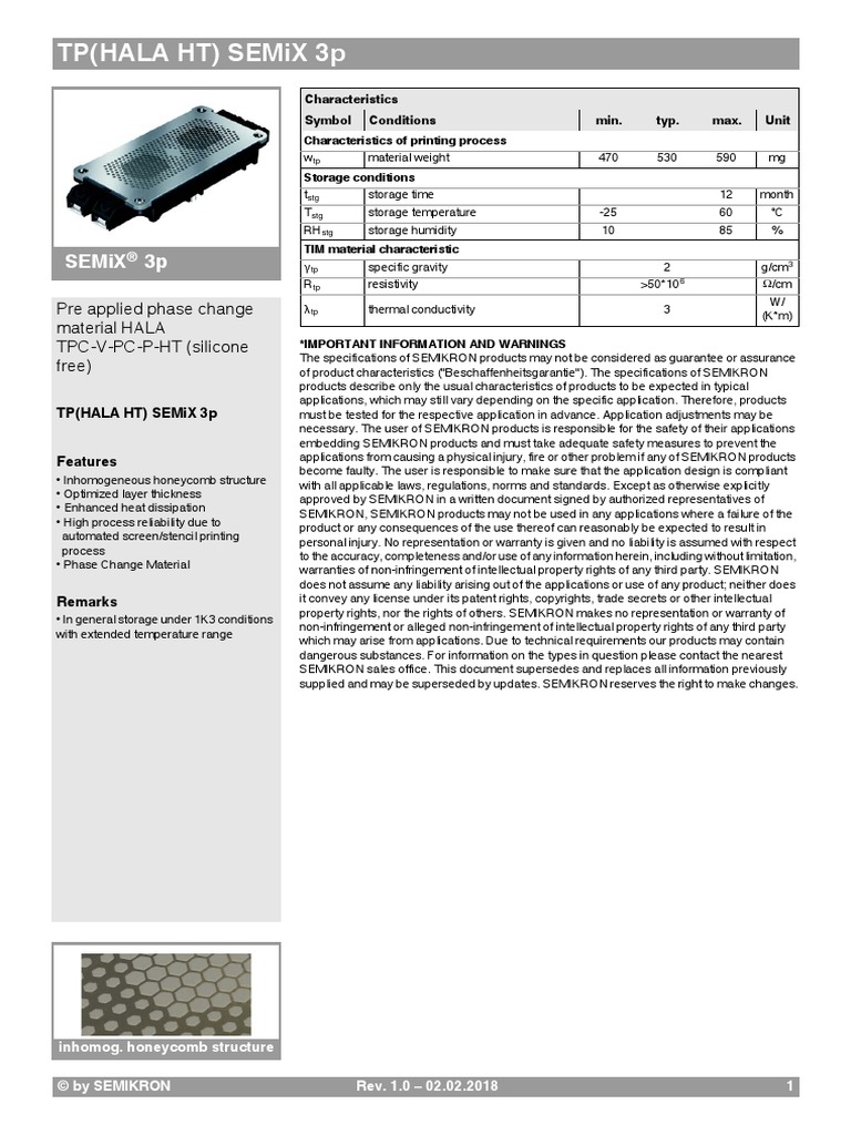 SEMIKRON DataSheet TP HALA HT SEMiX 3p 12281242 | PDF