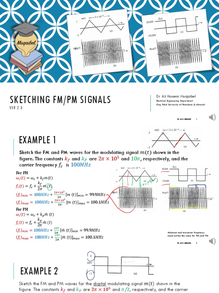FM and PM Signal Sketching Guide | PDF | Frequency Modulation | Modulation