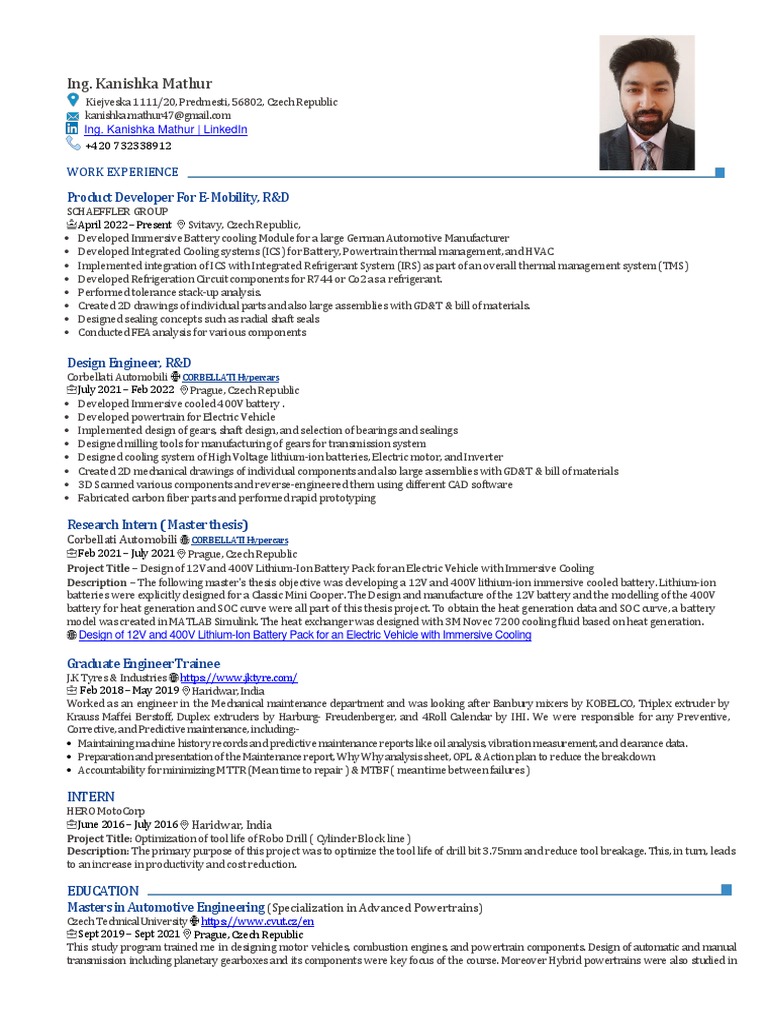 Automotive Design Engineer Resume | PDF
