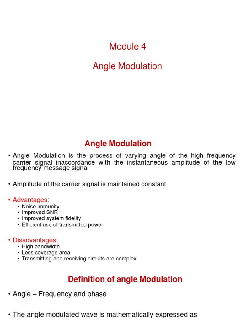10 Angle Modulation Pdf Frequency Modulation Modulation