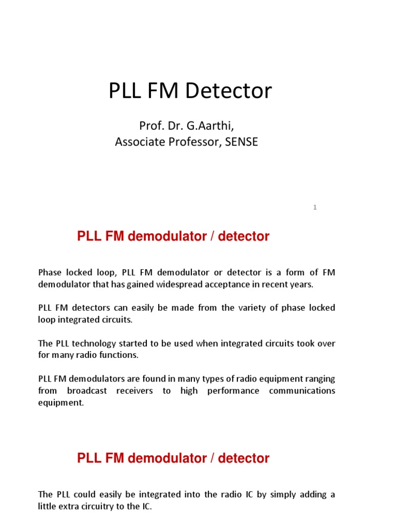 20 FM Demodulators PLL | PDF | Detector (Radio) | Frequency Modulation