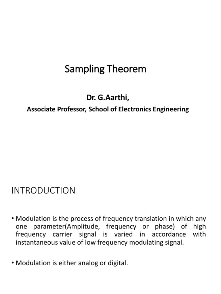 23 Sampling Pdf Sampling Signal Processing Modulation
