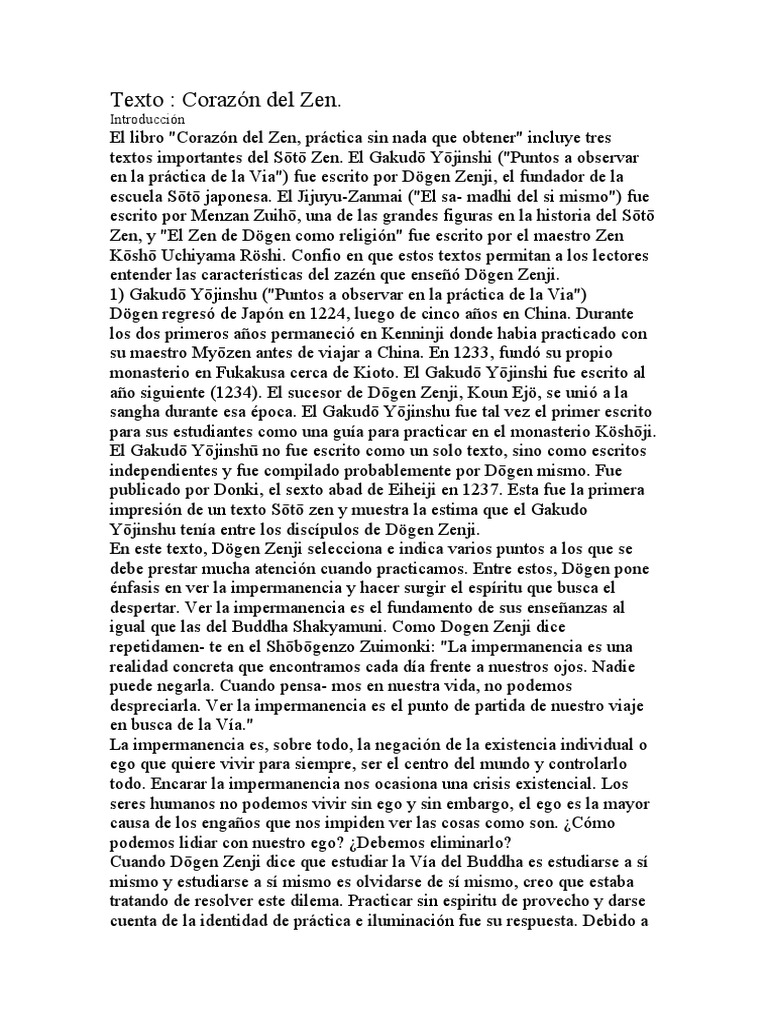 Corazón Del Zen. | PDF | Dōgen | zen