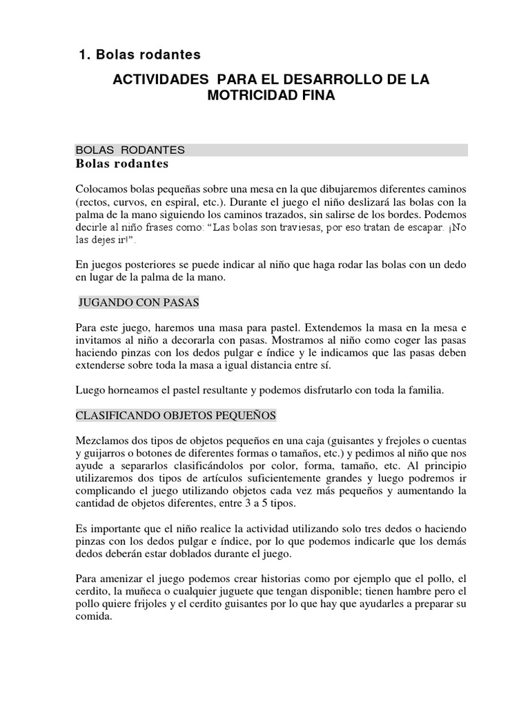 Actividades de La Motricidad Fina | PDF | Papel