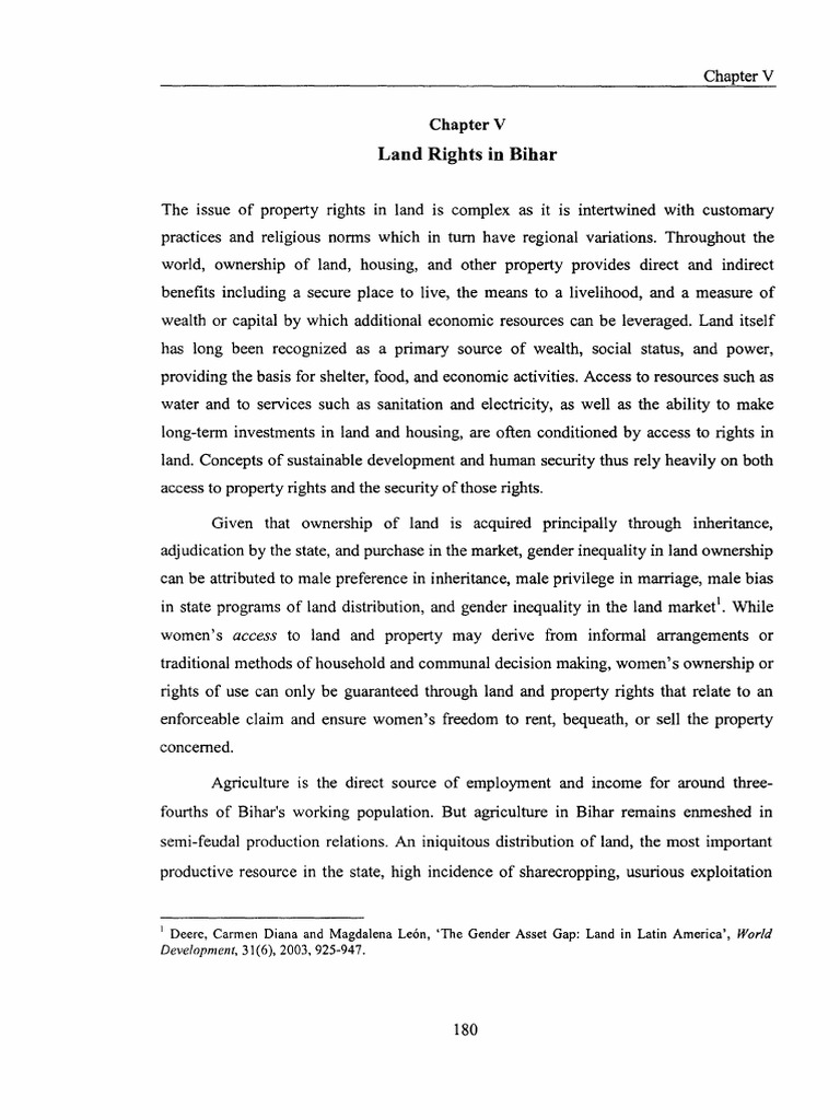 Land Right in Bihar | PDF | Leasehold Estate | Human Migration