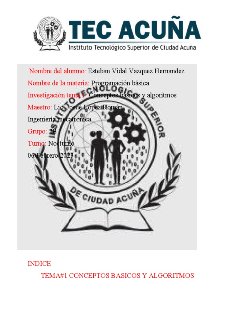 Tema 1 Conceptos Basicos y Algoritmos | PDF | Lenguaje de programación | Algoritmos