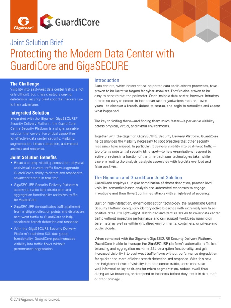 Guardicore Gigamon Protect Data Centers | PDF