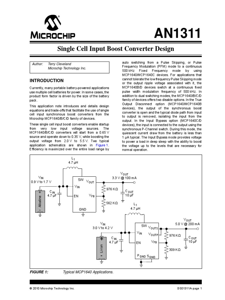 MCP1640 Boost Converter Overview | PDF | Computers