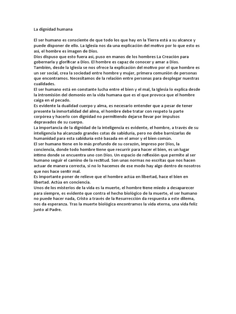 Dignidad Humana y Fe Cristiana | PDF