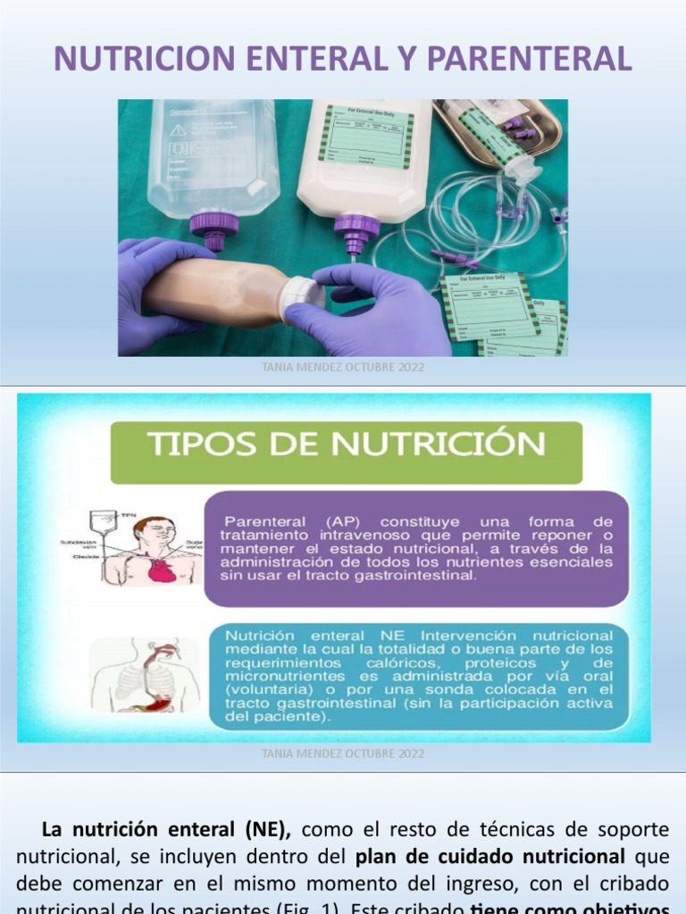 Nutrición Enteral y Parenteral: Guía Completa | PDF | Nutrición | Dieta ...