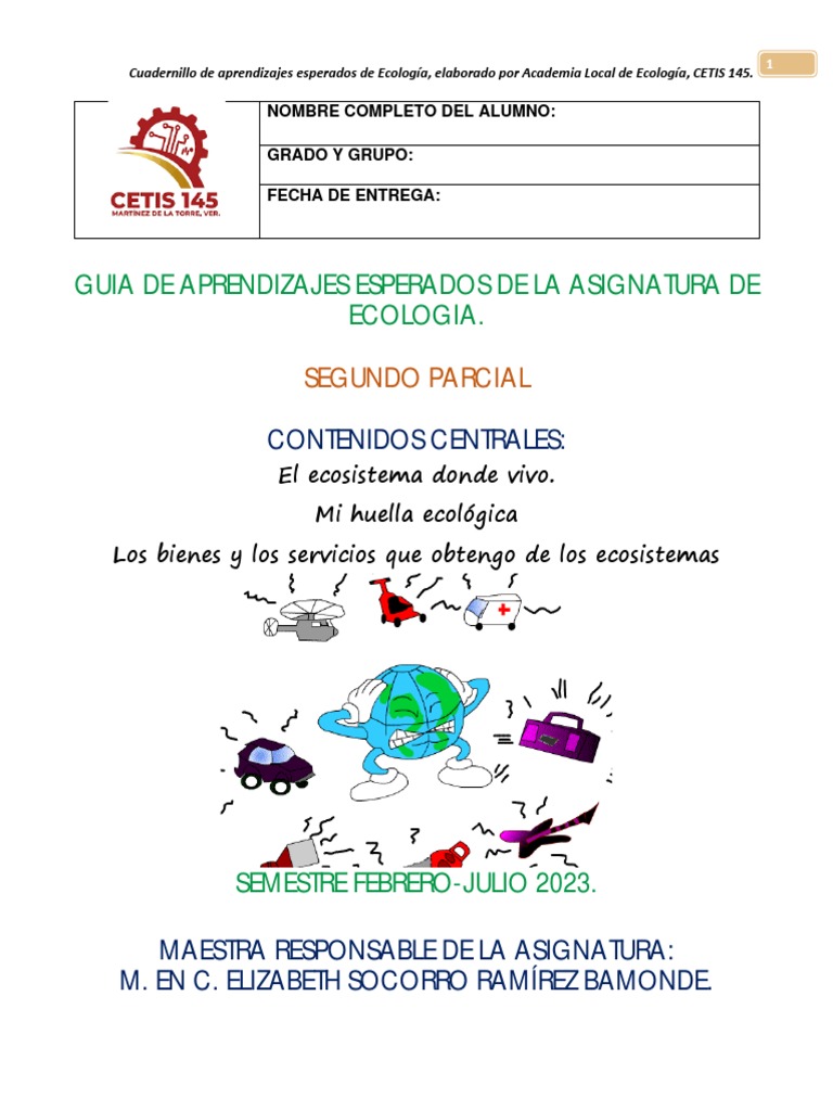 Cuadernillo Ecol Segundo Parc. 2023 | PDF