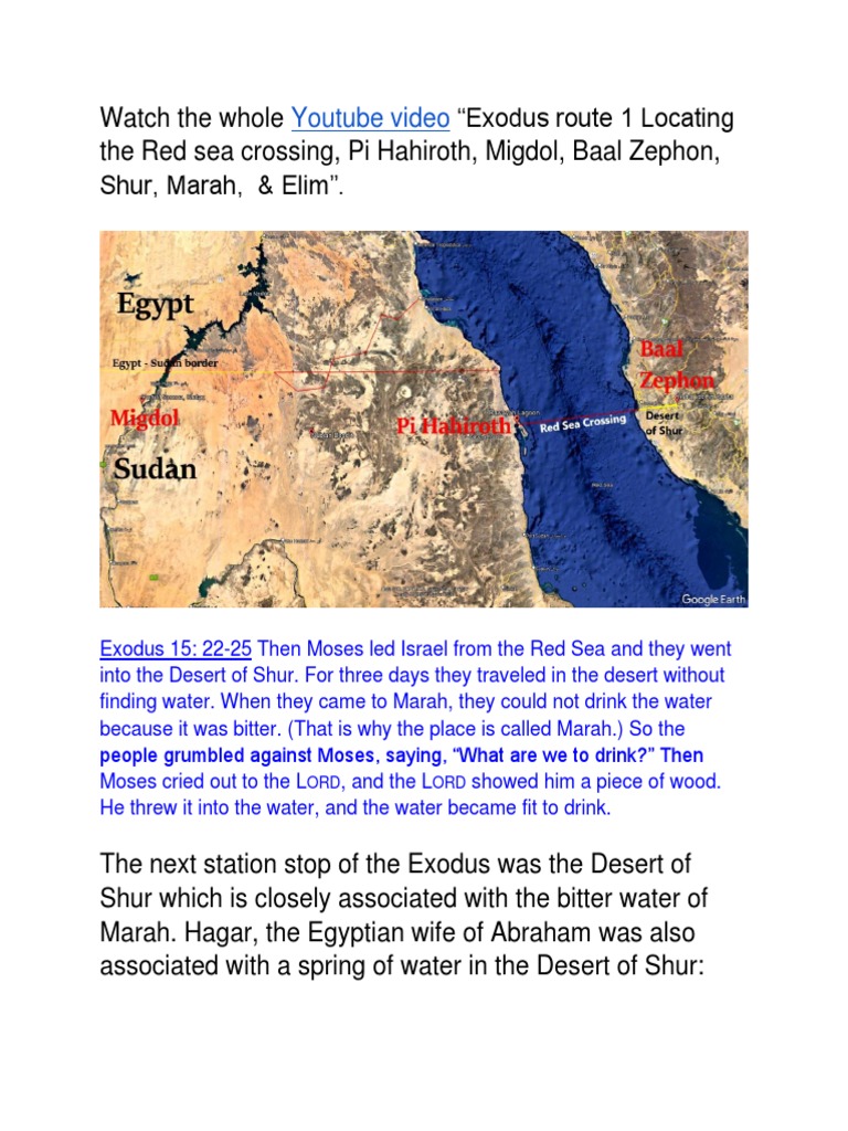 The Exodus Route - Shur Was Jeddah & The Bitter Water of Marah Was The Zamzam Well Near Marwah ...