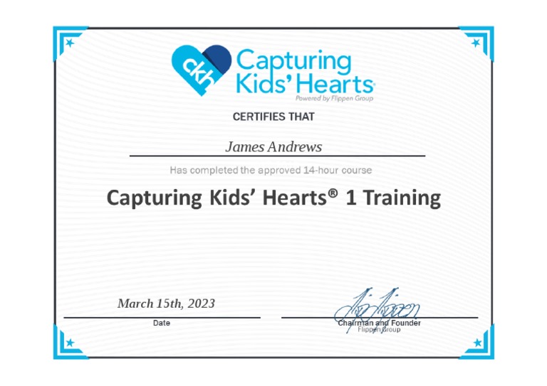 Capturing Kids Hearts 1 Certificate 03-15-2023 | PDF