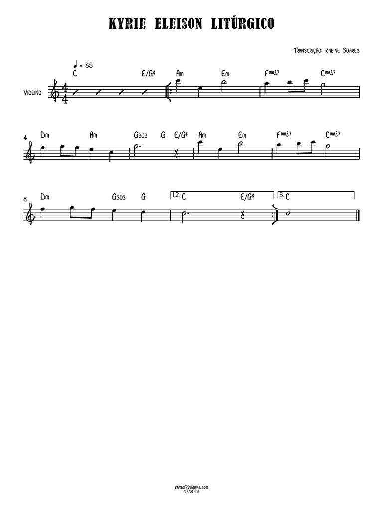 Kyrie Eleison Litúrgico - Violino | PDF