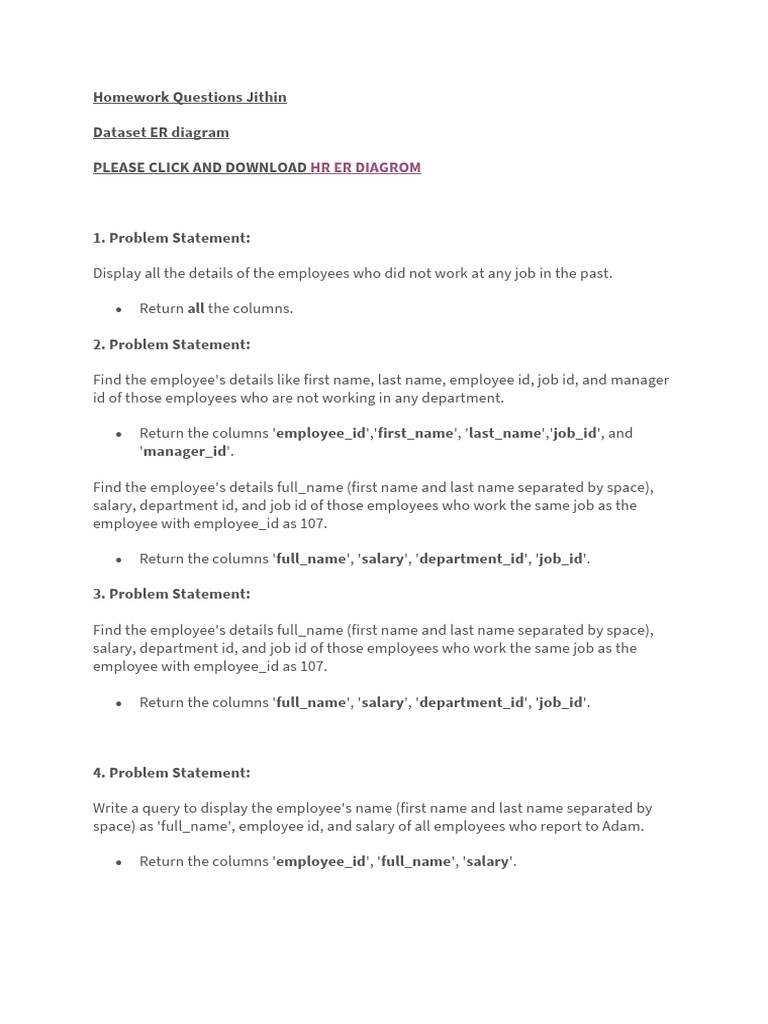 Homework Questions Jithin | PDF