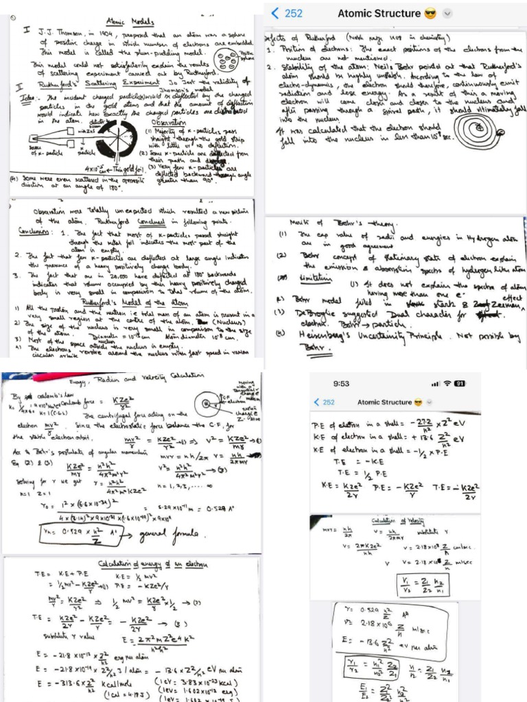 Chemistry Notes Atomic Structure FiitJee | PDF
