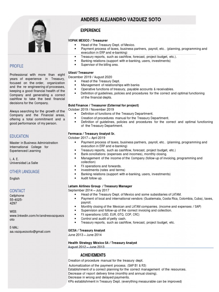 Resume Andres Vazquez | PDF