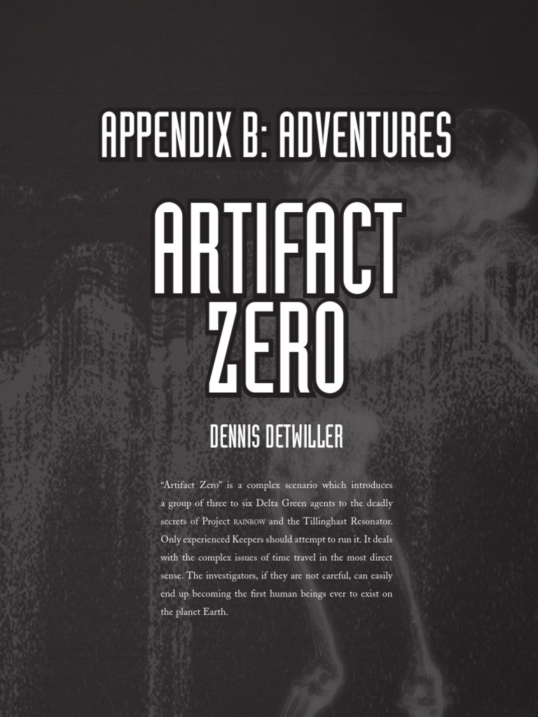 Appendix B: Adventures: Artifact Zero | PDF | Federal Bureau Of ...