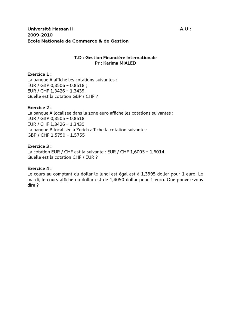 Exercice GFI 1 | PDF