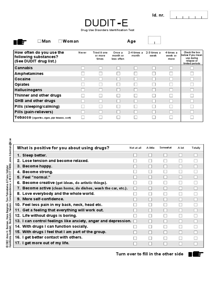 DUDIT-E English Version | PDF | Substance Abuse | Anxiety