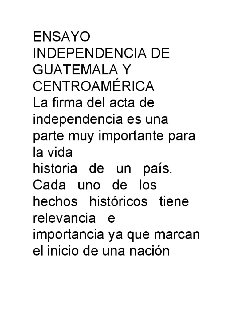 Ensayo Independencia de Guatemala y Centroamérica | PDF | Centroamérica ...