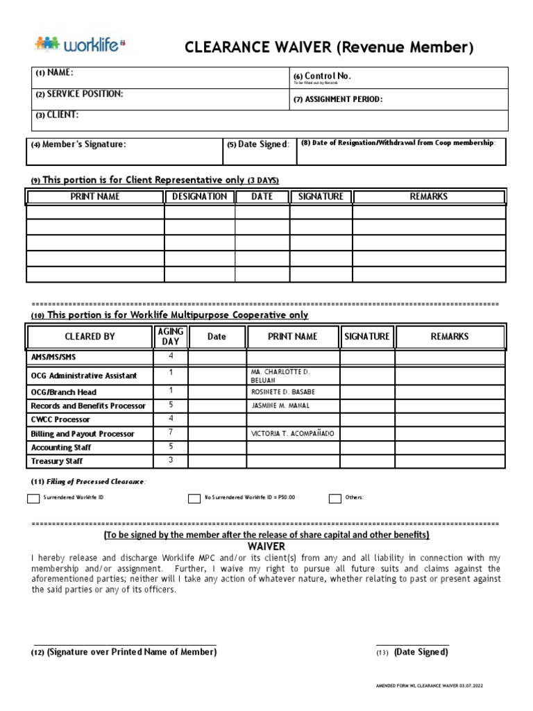 Clearance Waiver for Cooperative Members | PDF | Economies | Business