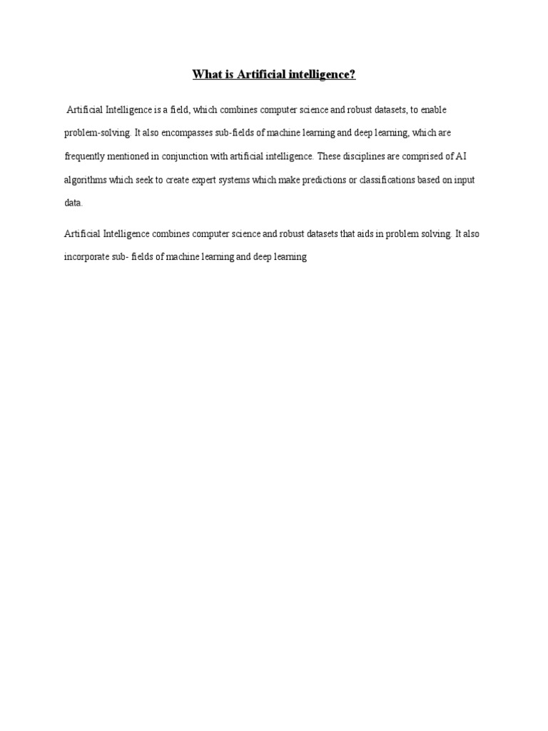 What Is Artificial Intelligence | PDF | Artificial Intelligence | Intelligence (AI) & Semantics