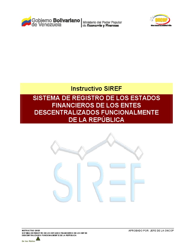 INSTRUCTIVO SIREF | PDF | Contabilidad | Estado financiero