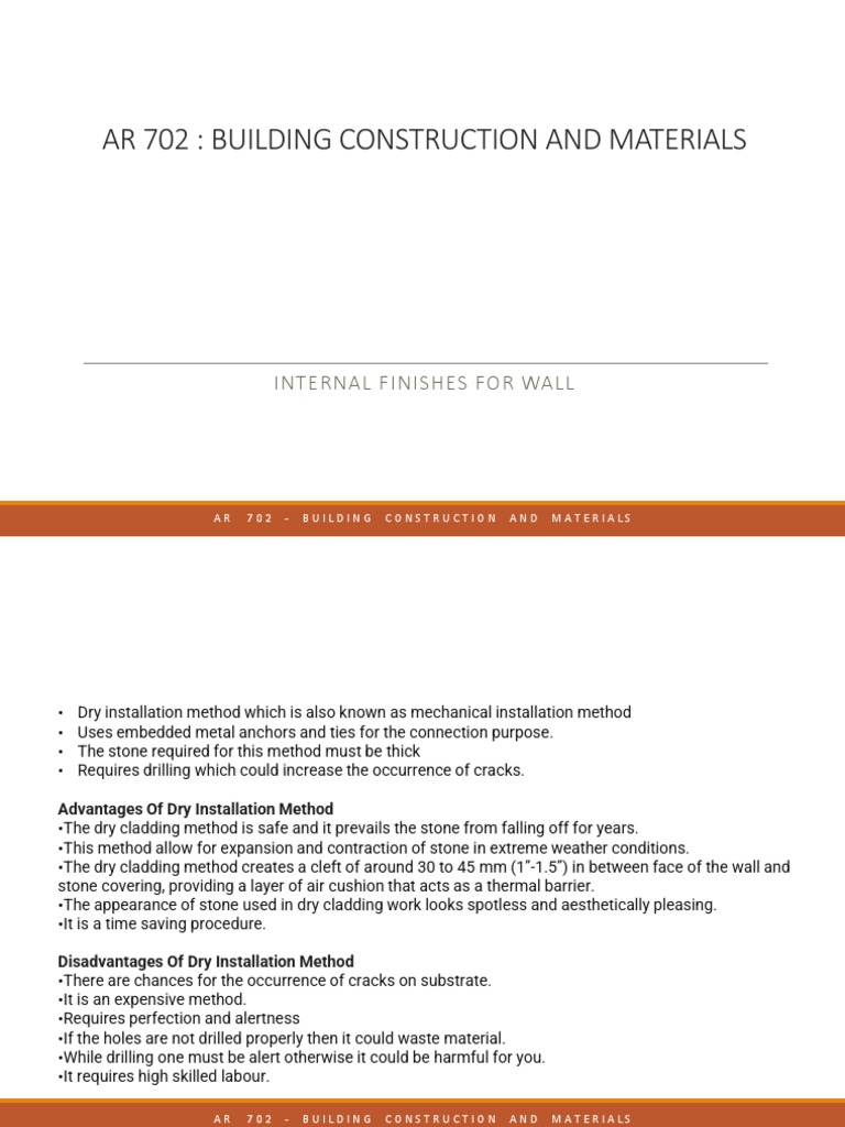 Dry and Wet Wall Cladding | PDF | Physical Sciences | Civil Engineering