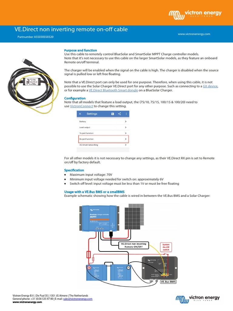 Manual VE - Direct Non Inverting Remote On Off Cable EN | PDF | Battery ...