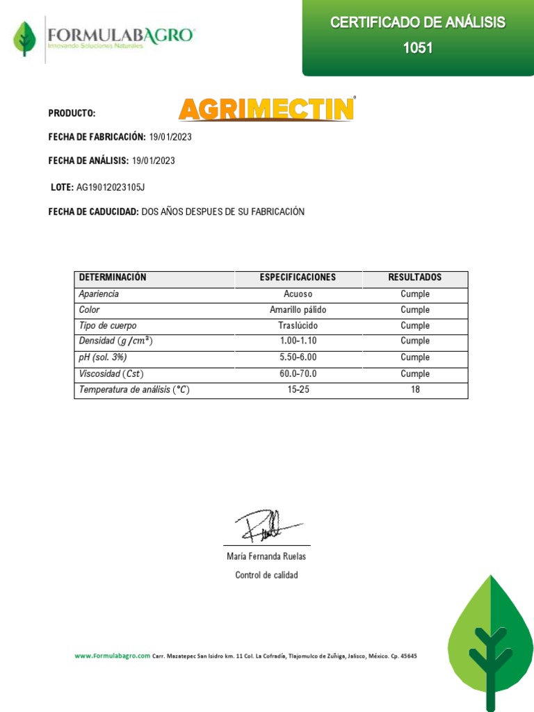 Cao Agrimectin 1051 | PDF