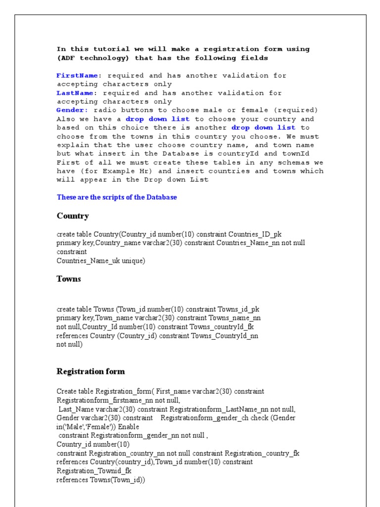 Country: Firstname Lastname Gender: Drop Down List Drop Down List ...
