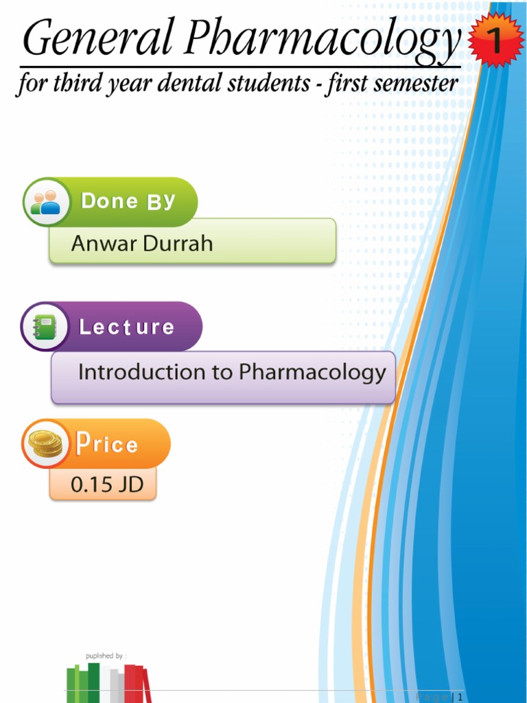 Lecture 1, Introduction To Pharmacology (Script) | PDF | Antibiotics ...