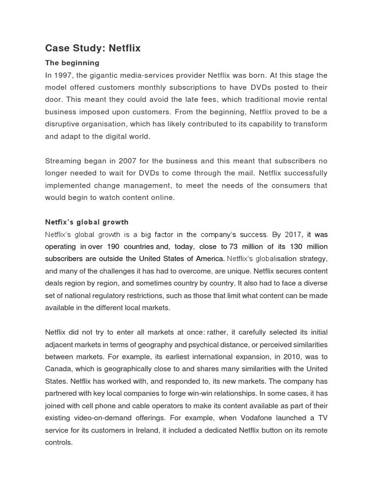 Netflix Case Study | PDF | Netflix | Subscription Business Model