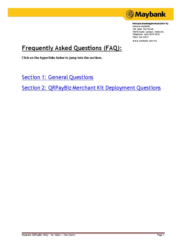 QRMerchant FAQ | PDF | Qr Code | Computing