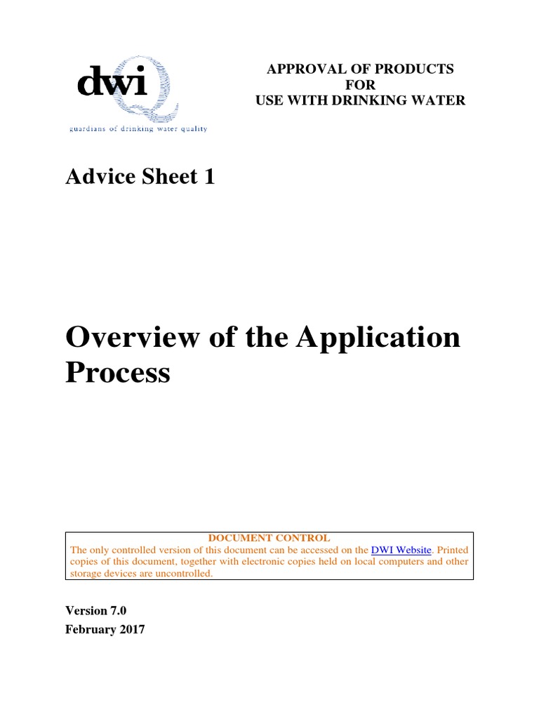 DWI Product Approval Process Overview | PDF | Toxicology | Water