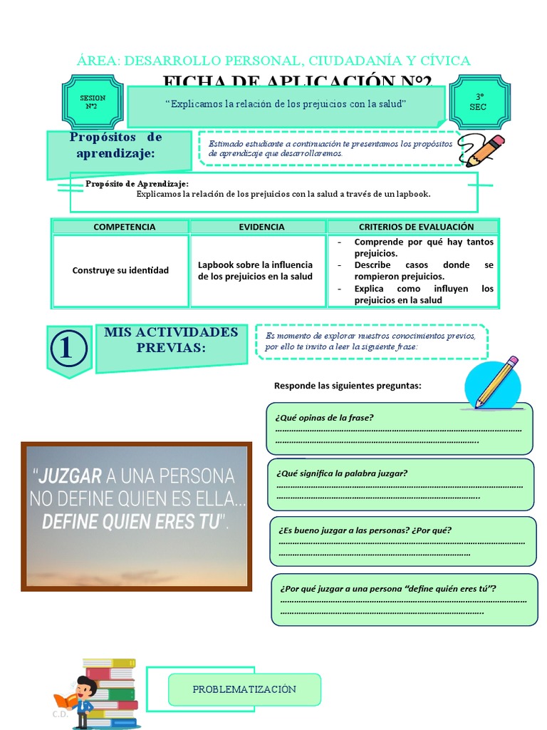 3° FICHA DE APLICACIÓN-SESIÓN2-SEM.1-EXP.2_DPCC | PDF | Cognición