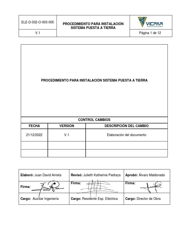 Ele-D-032-O-003-005 Proc para Instalación SPT | PDF | Resistencia ...