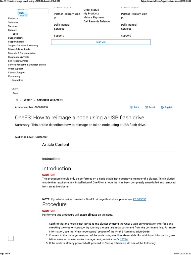 Reimage Isilon Node via USB Guide | PDF | Usb Flash Drive | Usb