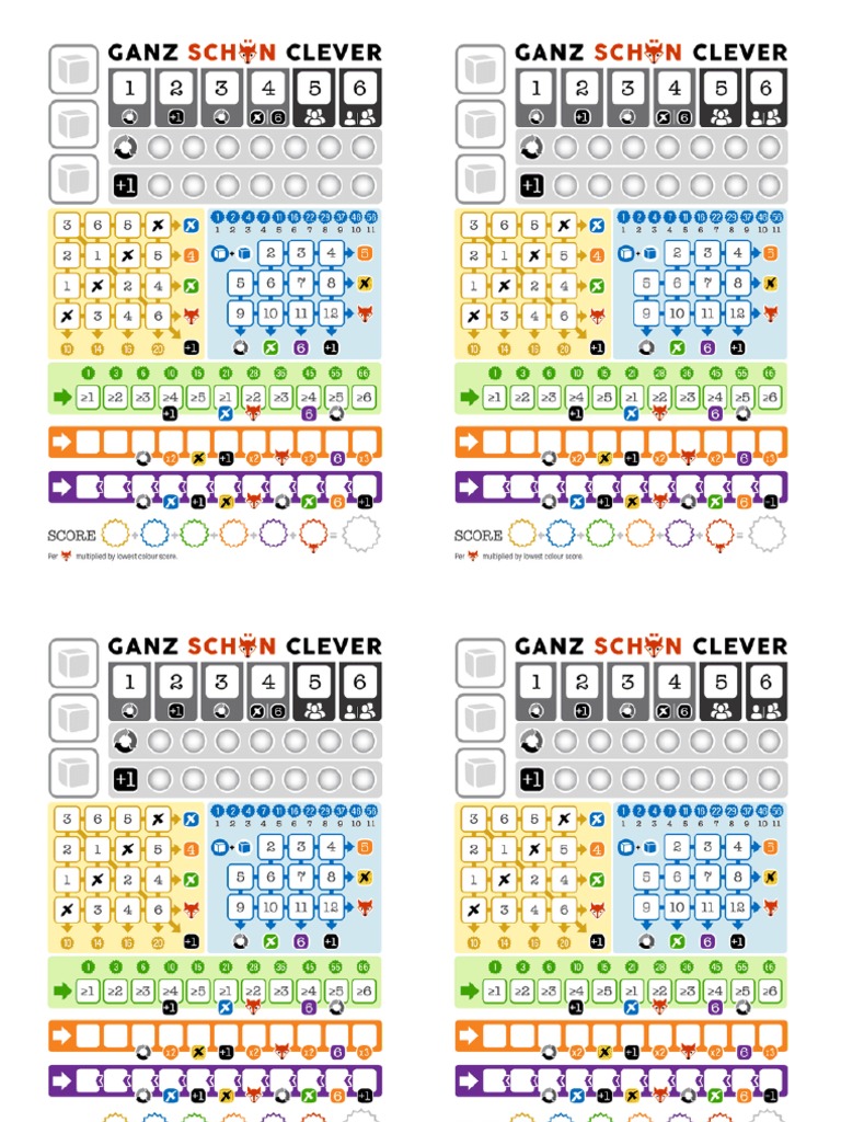 Clever Scorekaart 4kaarten | PDF