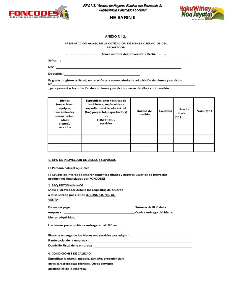 Anexo 2 - Conv. 31 Ut Trujillo-Cocinas Mejoradas | PDF | Business | Bienes
