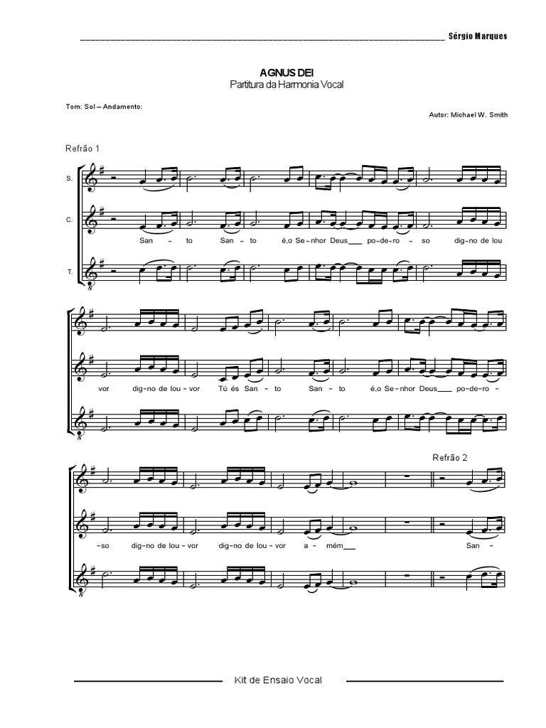Agnus Dei - Partitura Vocal | PDF