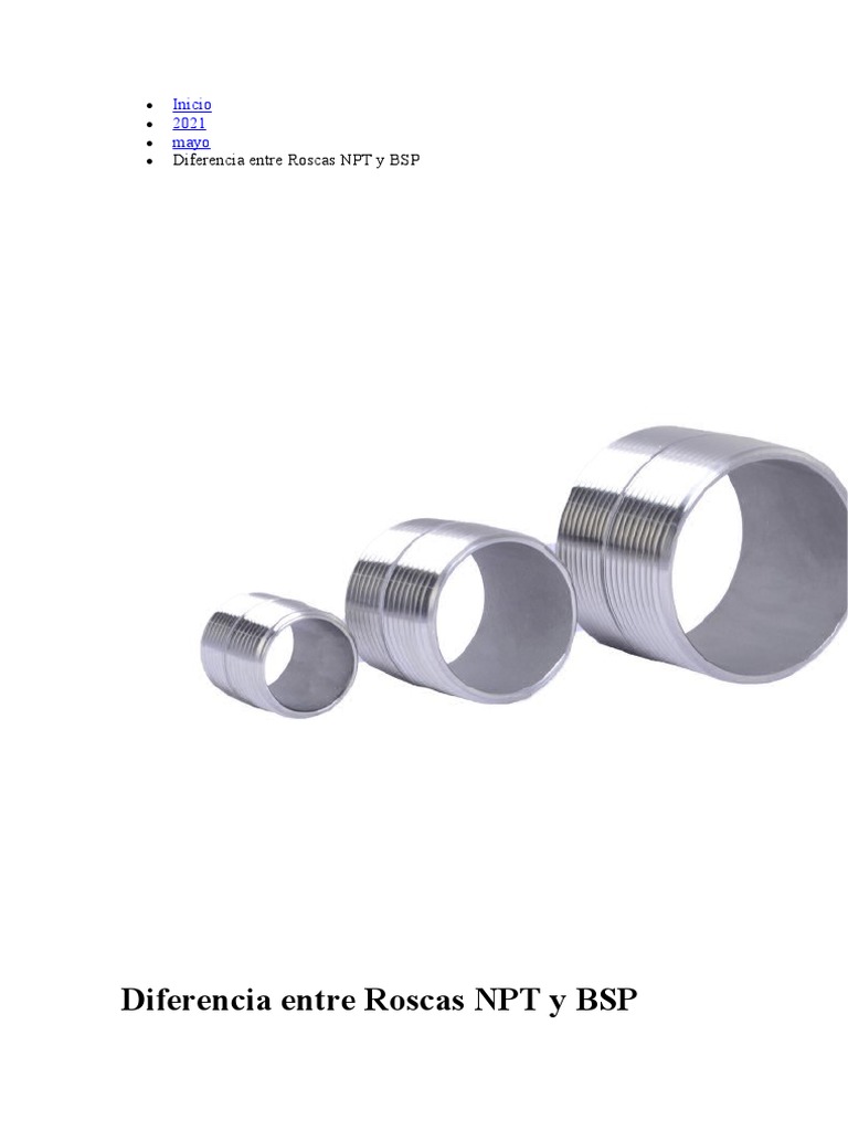 Tipos de Roscas | PDF | Estandarización | Tornillo