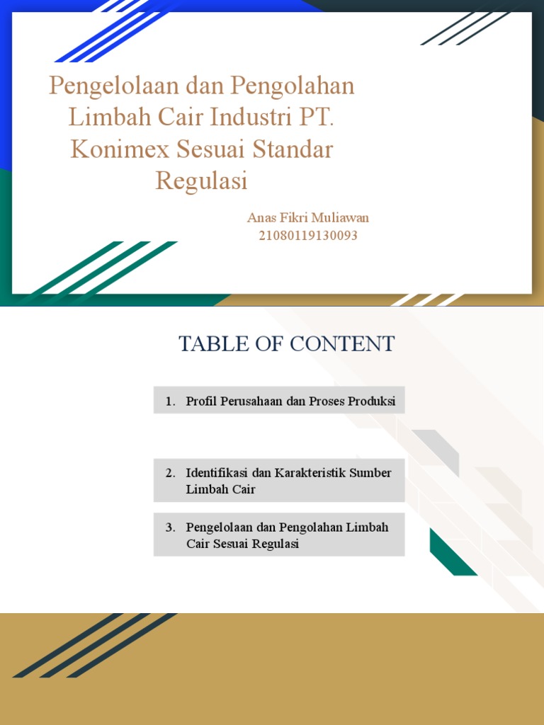 Pengelolaan Limbah Cair PT Konimex | PDF
