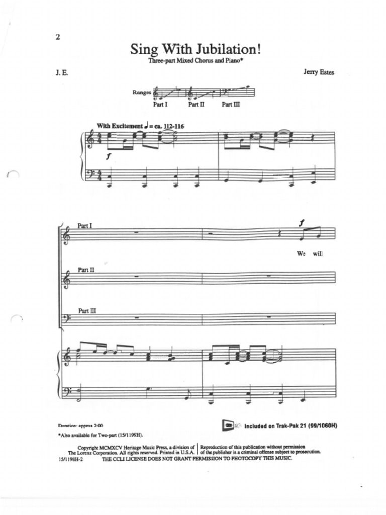 Sing WIth Jubilation | PDF