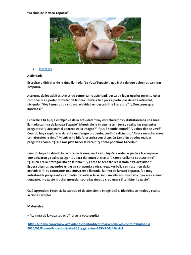 La Rima de La Vaca Topacio | PDF