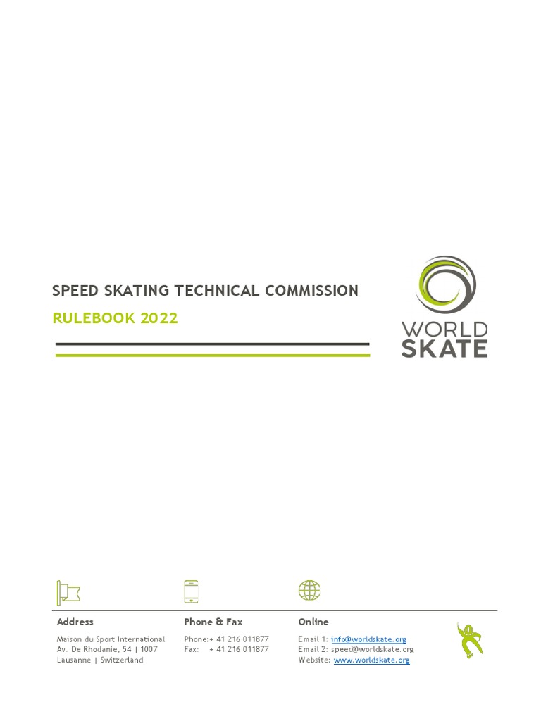 WSK SpeedSkating Rulebook 2022 | PDF | Fee | Wire Transfer